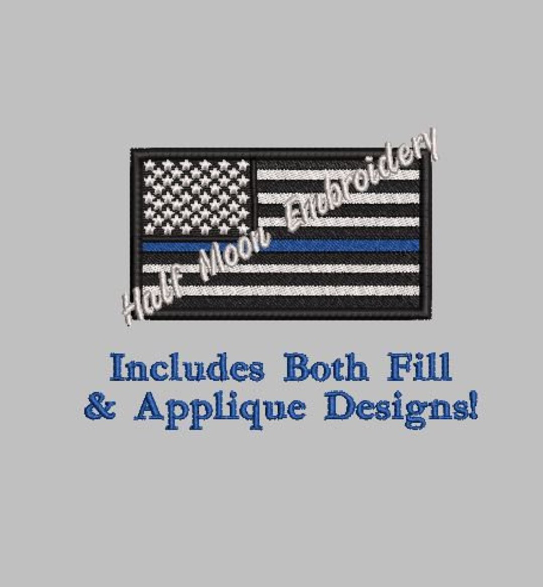 BOGO Free! Police Flag Applique Embroidery Design | Police Flag ...