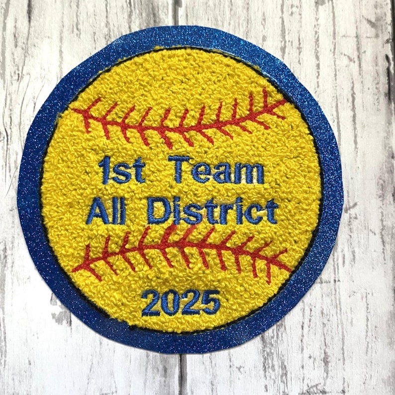 Personalized Softball Letterman Jacket Patch | Chenille Softball Patch ...