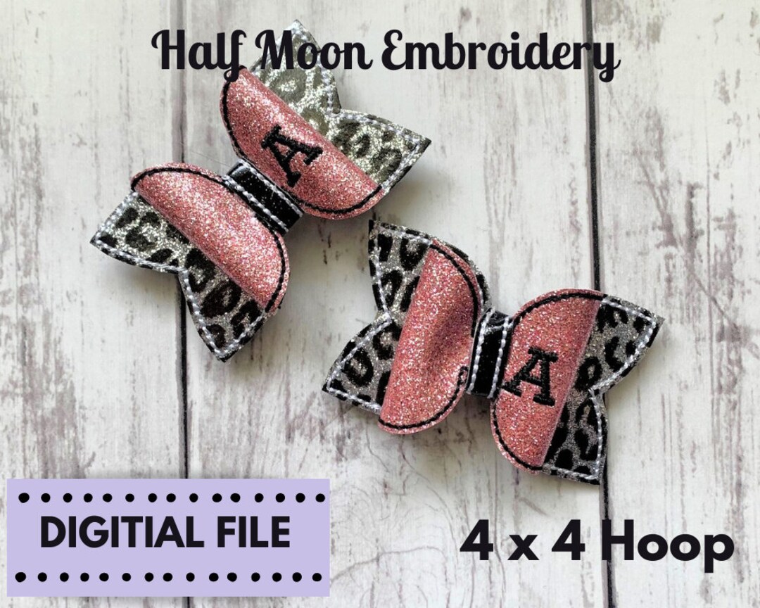 ITH Pig Tail Bow Embroidery Design | ITH Pig Tail Hair Bow | Ith Loop ...