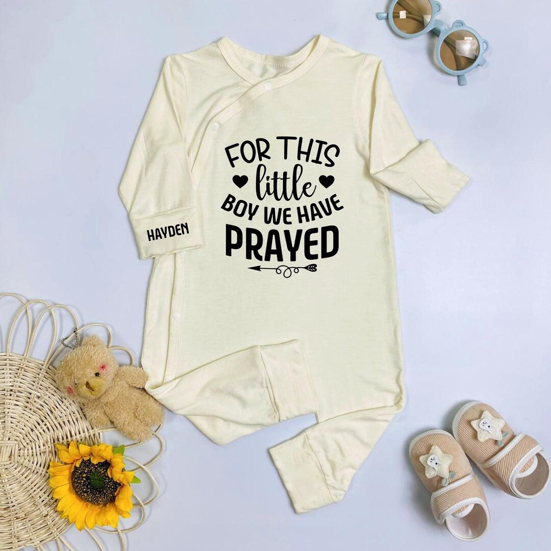 For This Little Boy We Have Prayed Baby Bodysuit, Baby Boy Romper ...