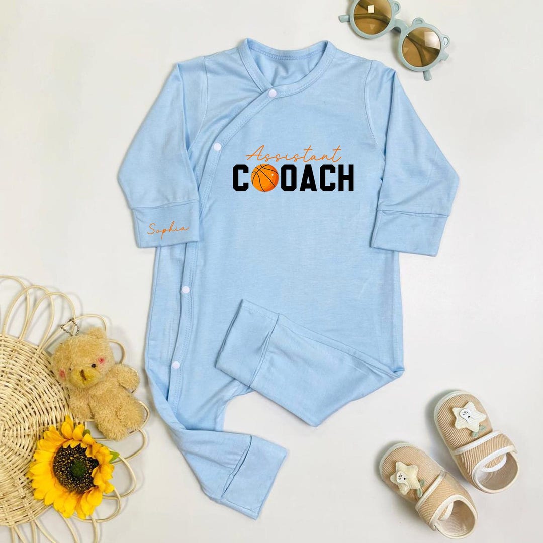 Custom Assistant Coach Basketball Baby Bodysuit, Basketball Buddy Baby ...