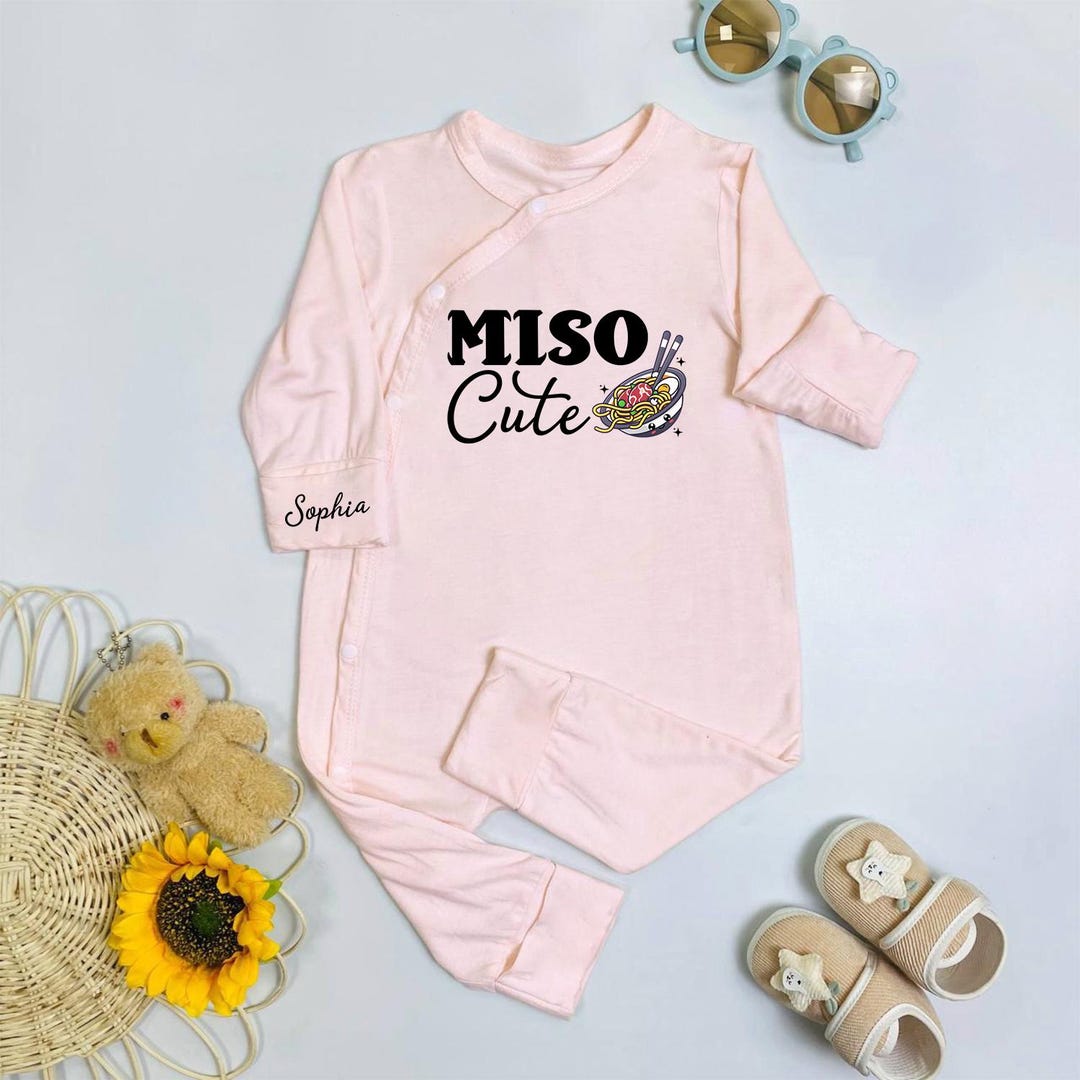 Custom Miso Cute Baby Romper, Asian Food Baby Bodysuit, Miso Baby ...