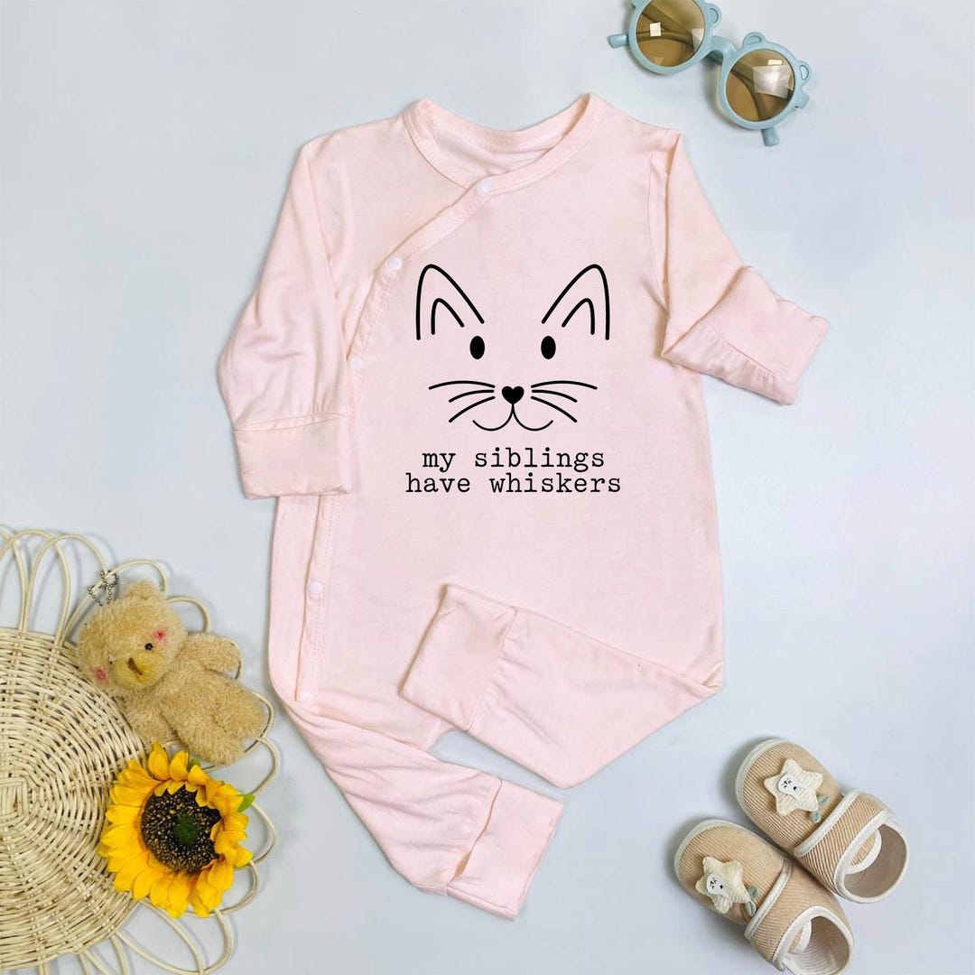 Cat Face Baby Bodysuit, Funny Cat Baby Romper, Baby Cat Bodysuit ...