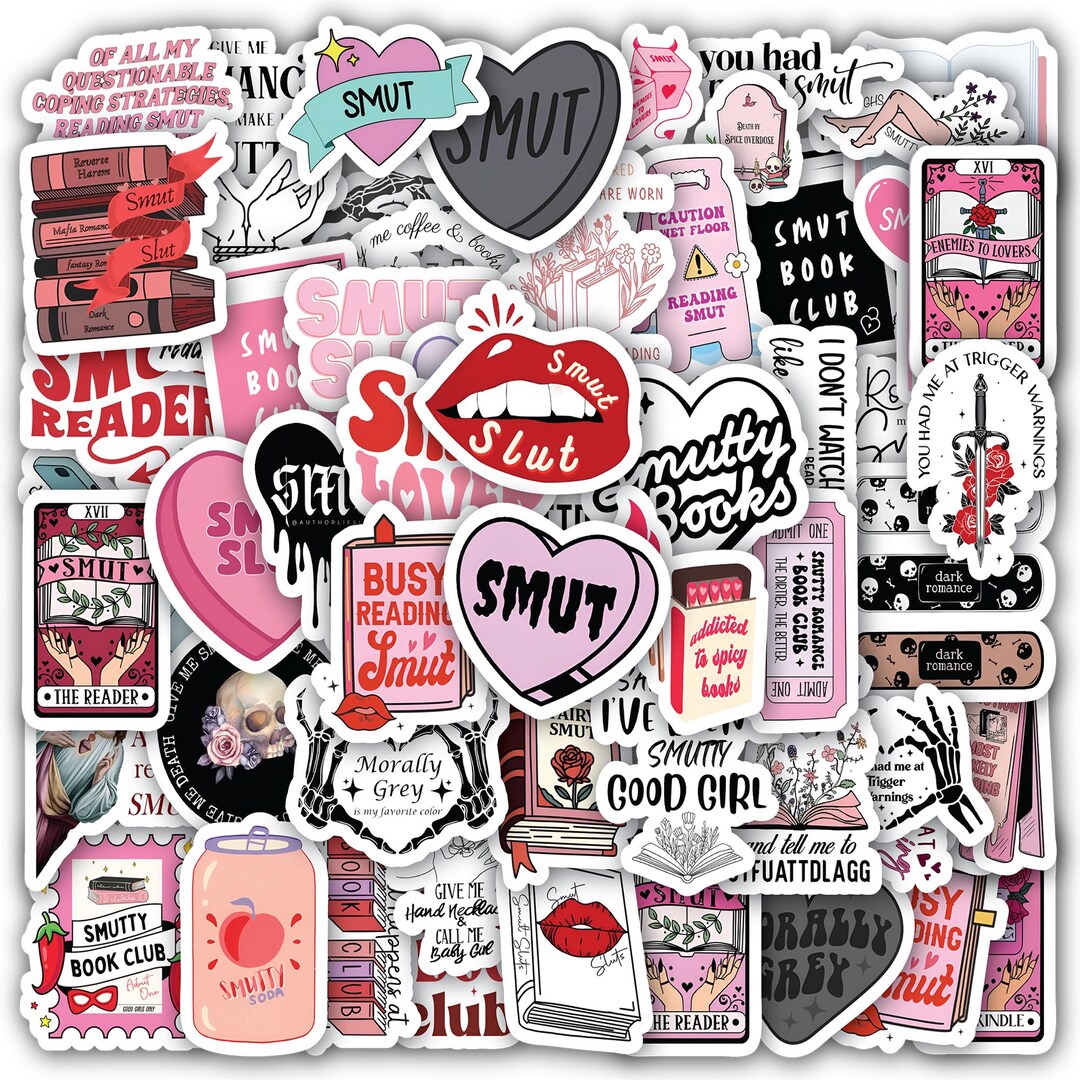 60PCS Smutty Bookish Stickers – Funny, Flirty & Literary Vinyl Decals ...