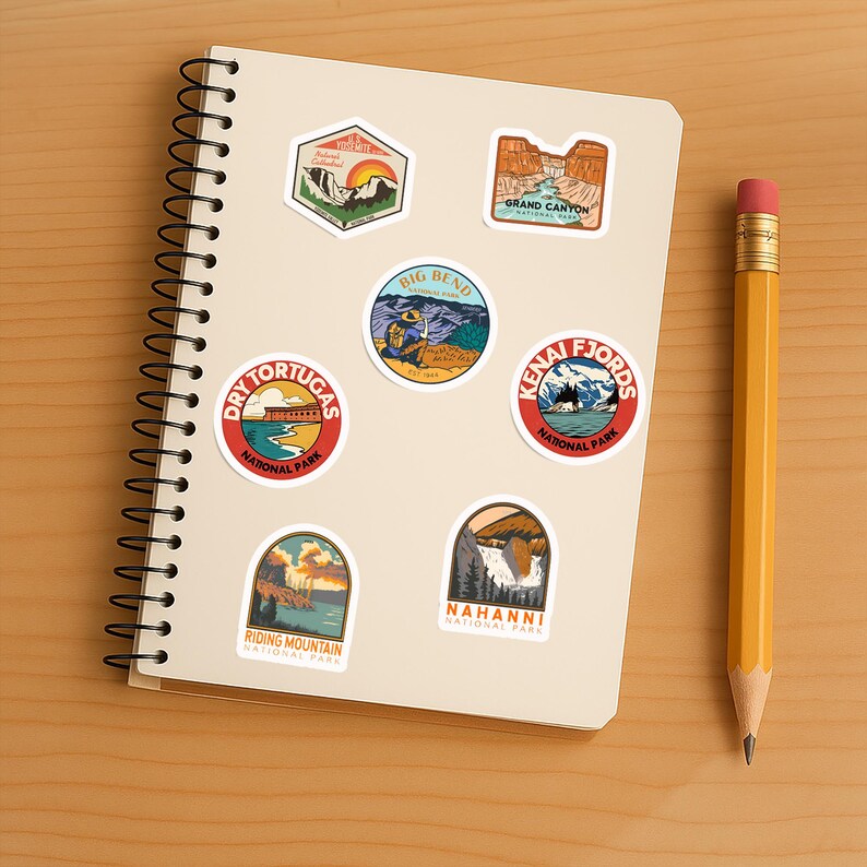 Set 60 National Parks Waterproof Vinyl Stickers Sheet – Scenic Decals ...