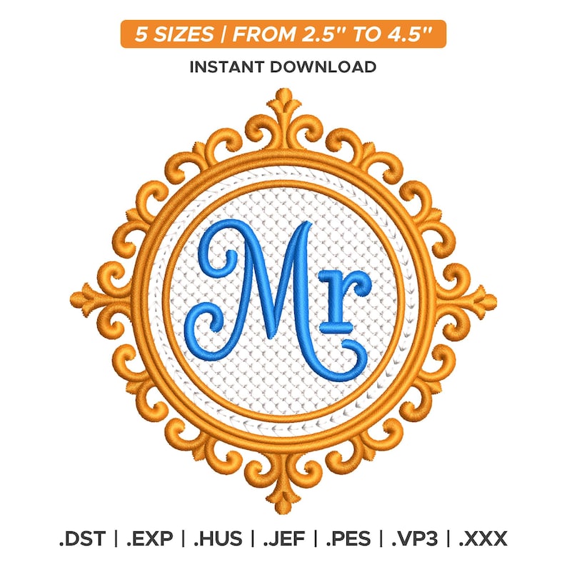 Mr & Mrs Wedding Monogram Embroidery Design (digital Download) - Etsy