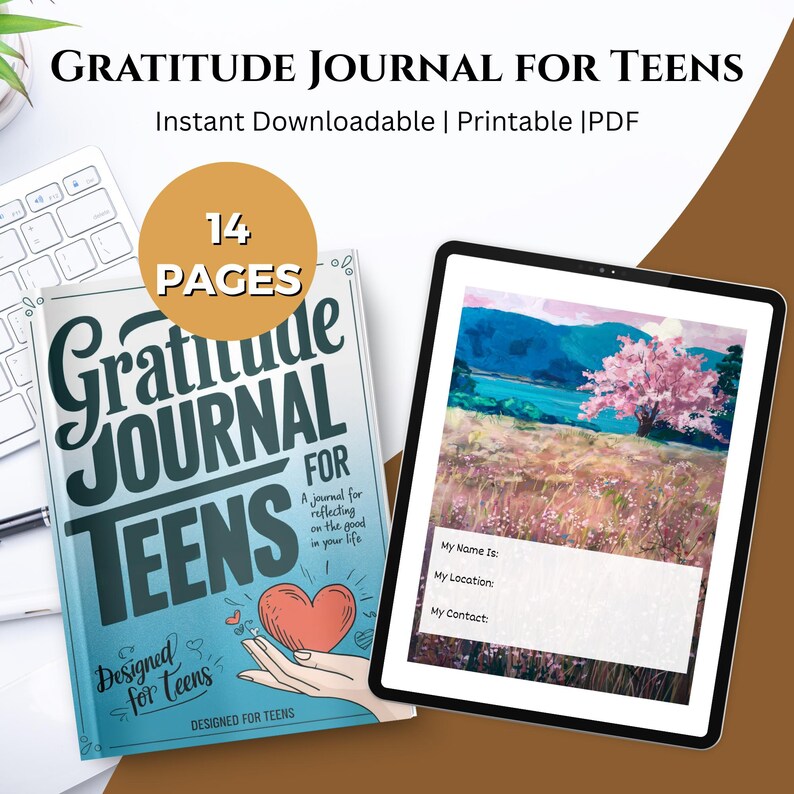 Gratitude Journal for Teens Printable PDF | Daily Thankfulness ...