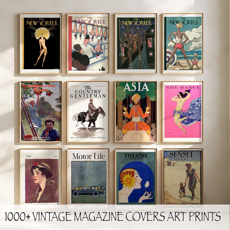 Vintage Magazine Covers Retro Printable Wall Art Fashion Pop Culture ...