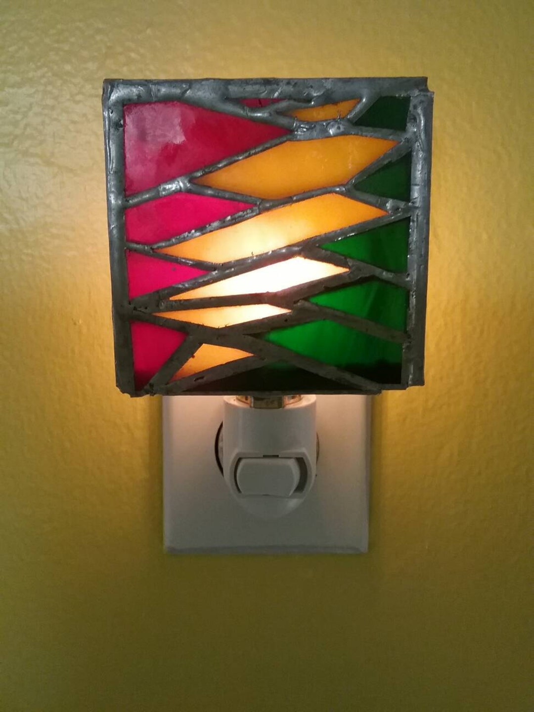 Hand-made Stained Glass Rast a Lightning Bolt Nightlight - Etsy