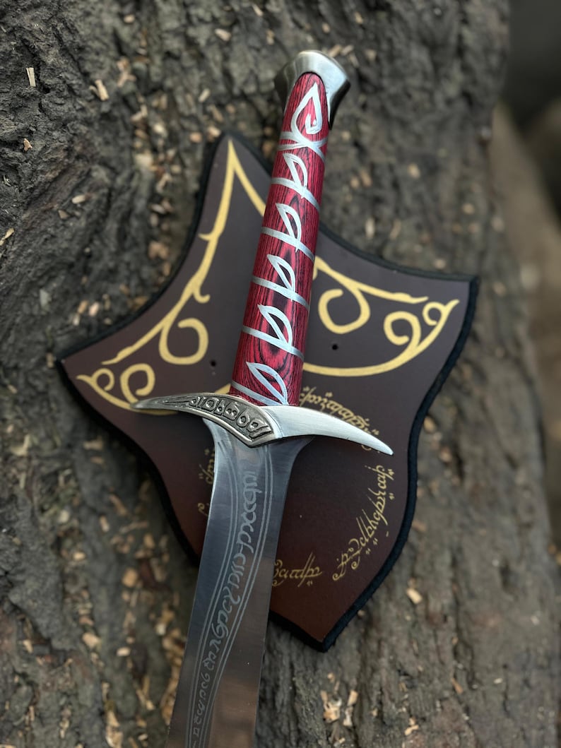 Handmade Carbon Steel Sting Sword With Leather Scabbard - Elven ...