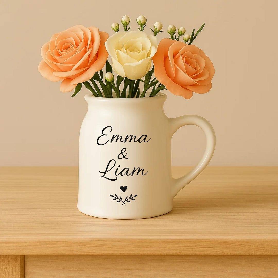 Personalized Engagement Vase, Custom Bridal Shower Gifts, Wedding ...