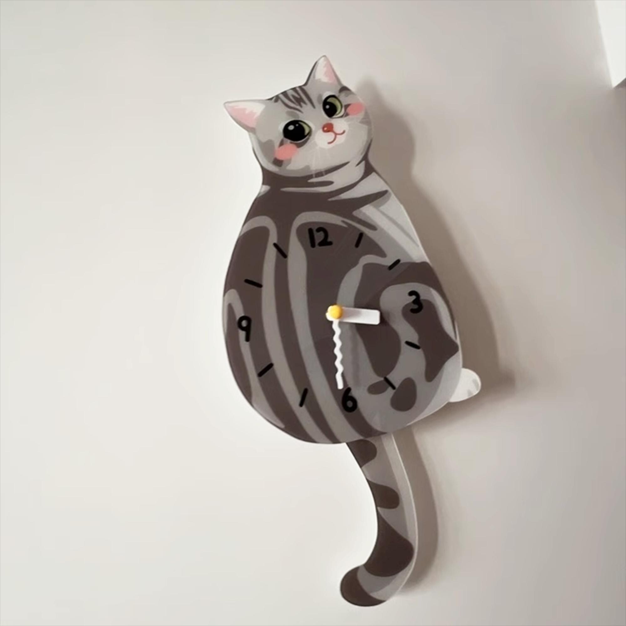 Custom Cat Pendulum Wall Clock/creative Cat Wall Clock/children's Room ...