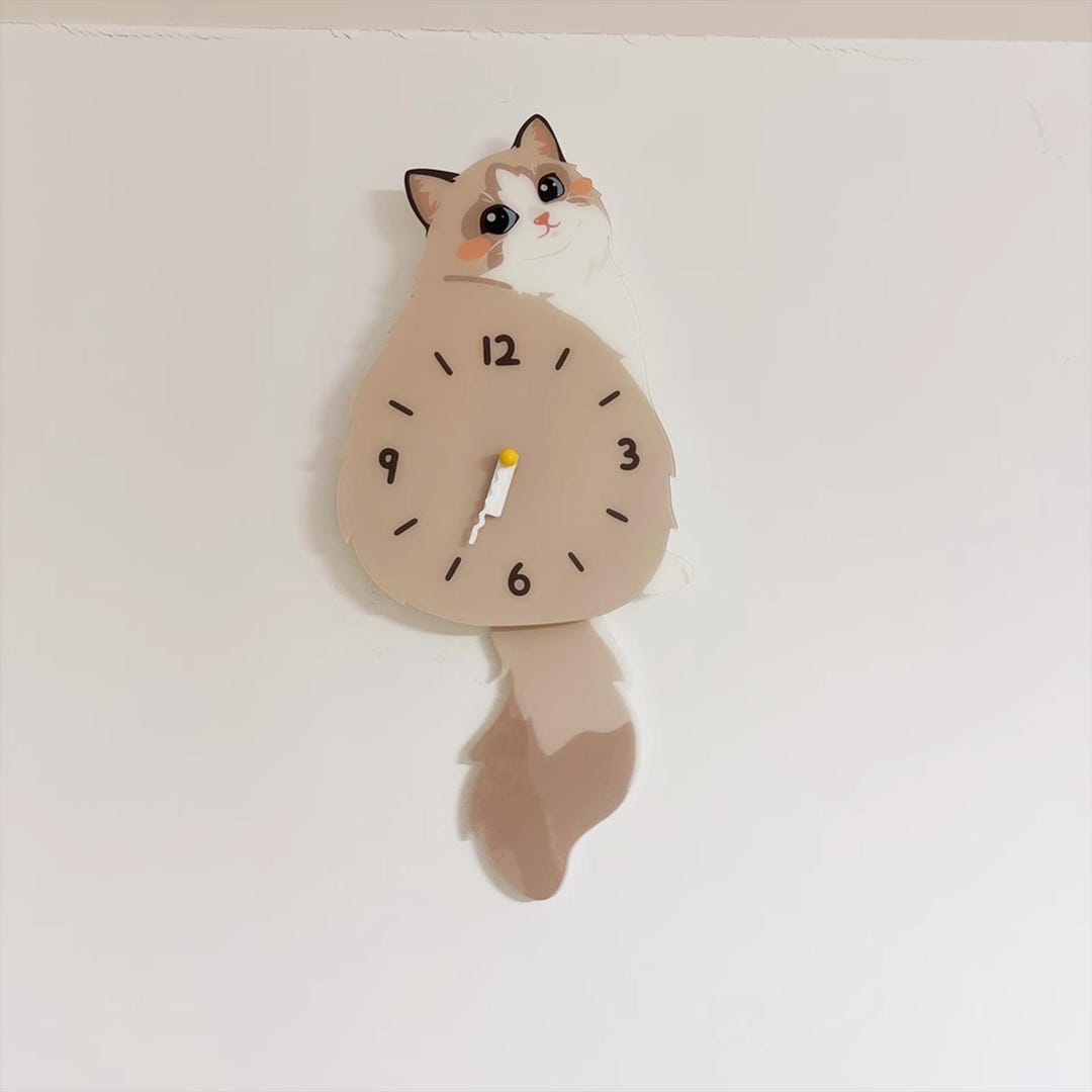 Muppet Cat Wall Clock, Cute Cartoon Pet Clock, Custom Acrylic Clock,gifts for Cat Moms and Cats ...