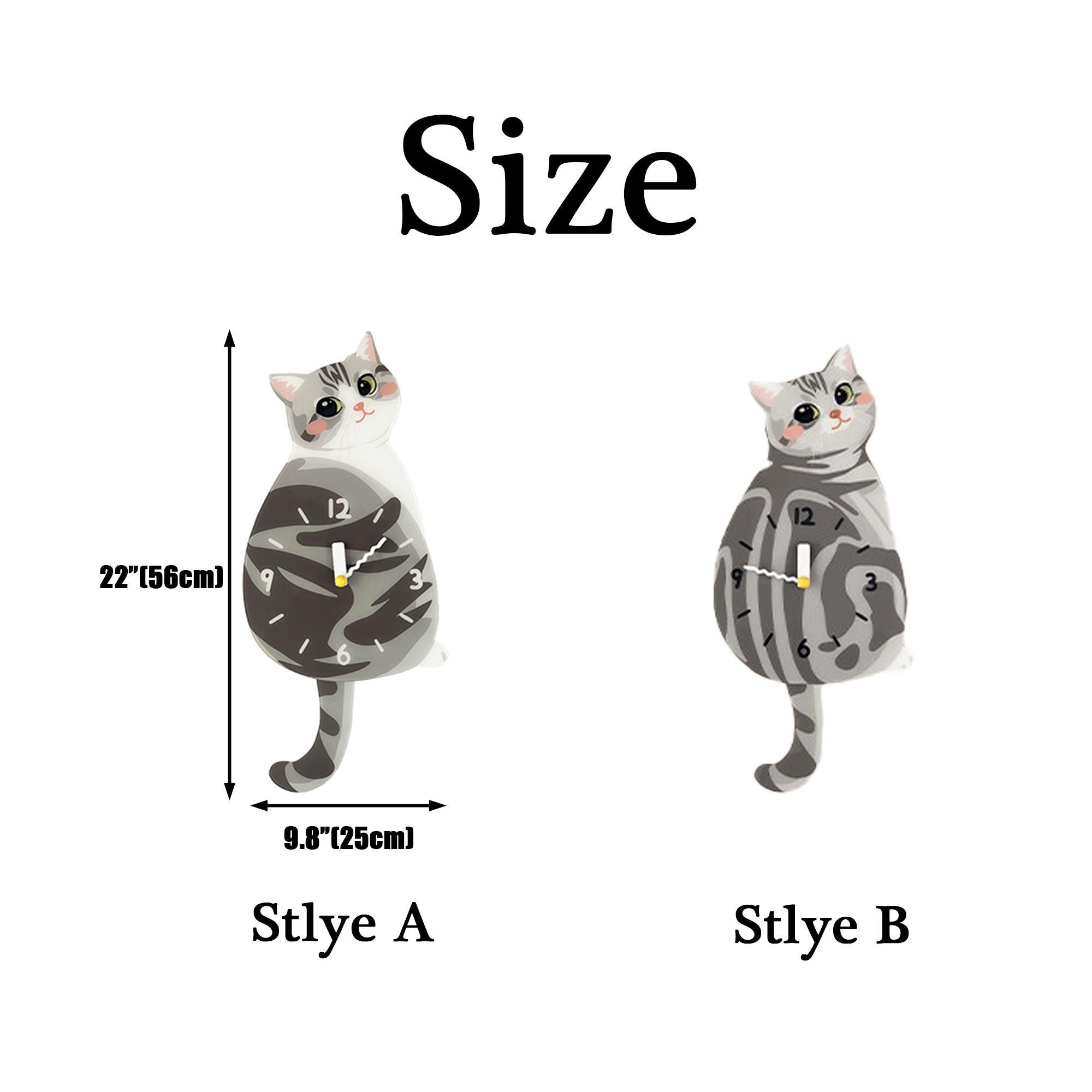Custom Cat Pendulum Wall Clock/creative Cat Wall Clock/children's Room ...