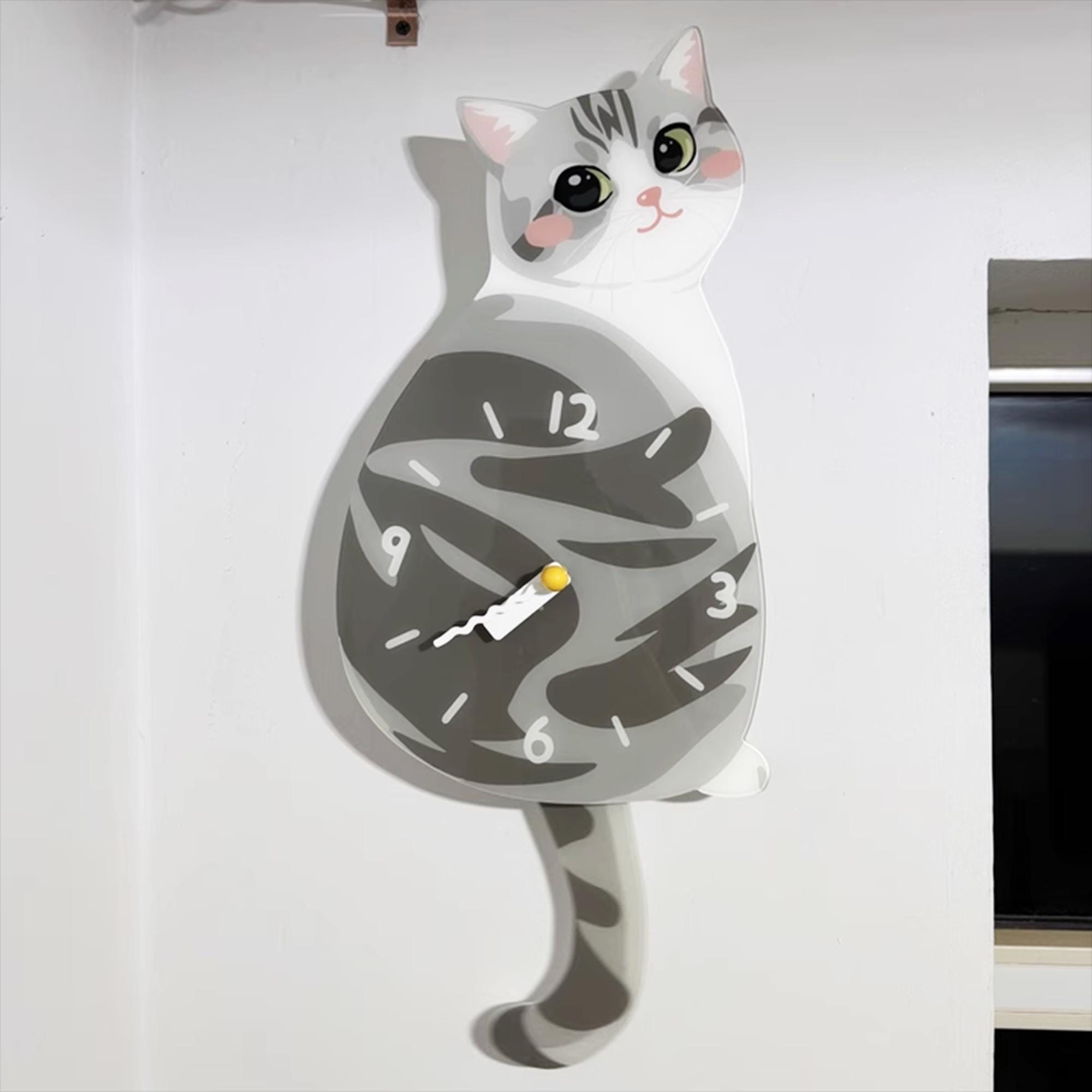 Custom Cat Pendulum Wall Clock/creative Cat Wall Clock/children's Room ...