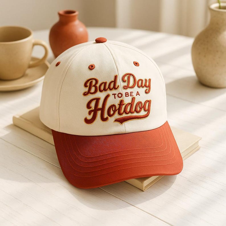 Bad Day to Be a Hot Dog Embroidered Trucker Hat, Funny Embroidered ...