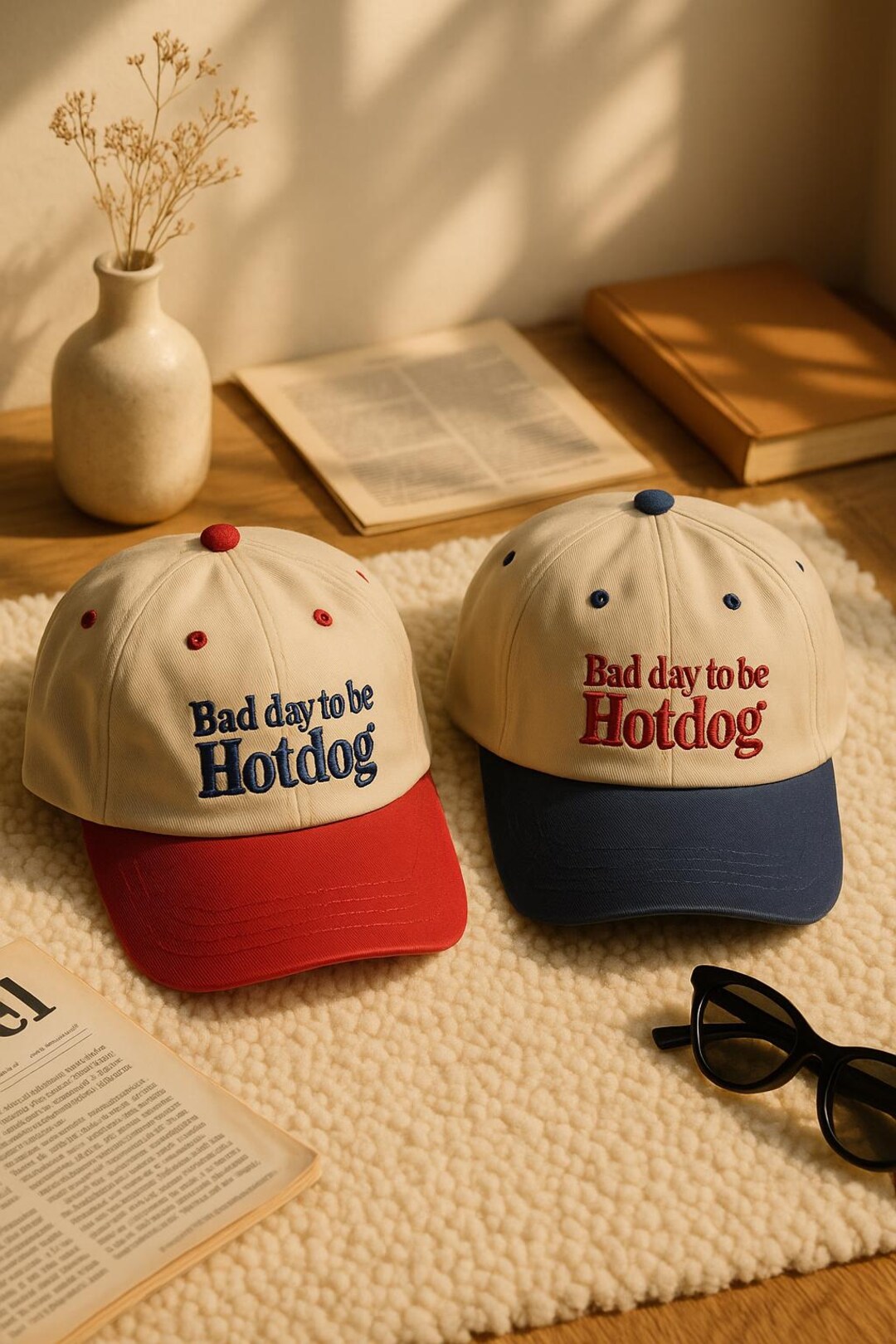 It's a Bad Day to Be a Hot Dog Embroidered Trucker Hat, Funny Reader ...