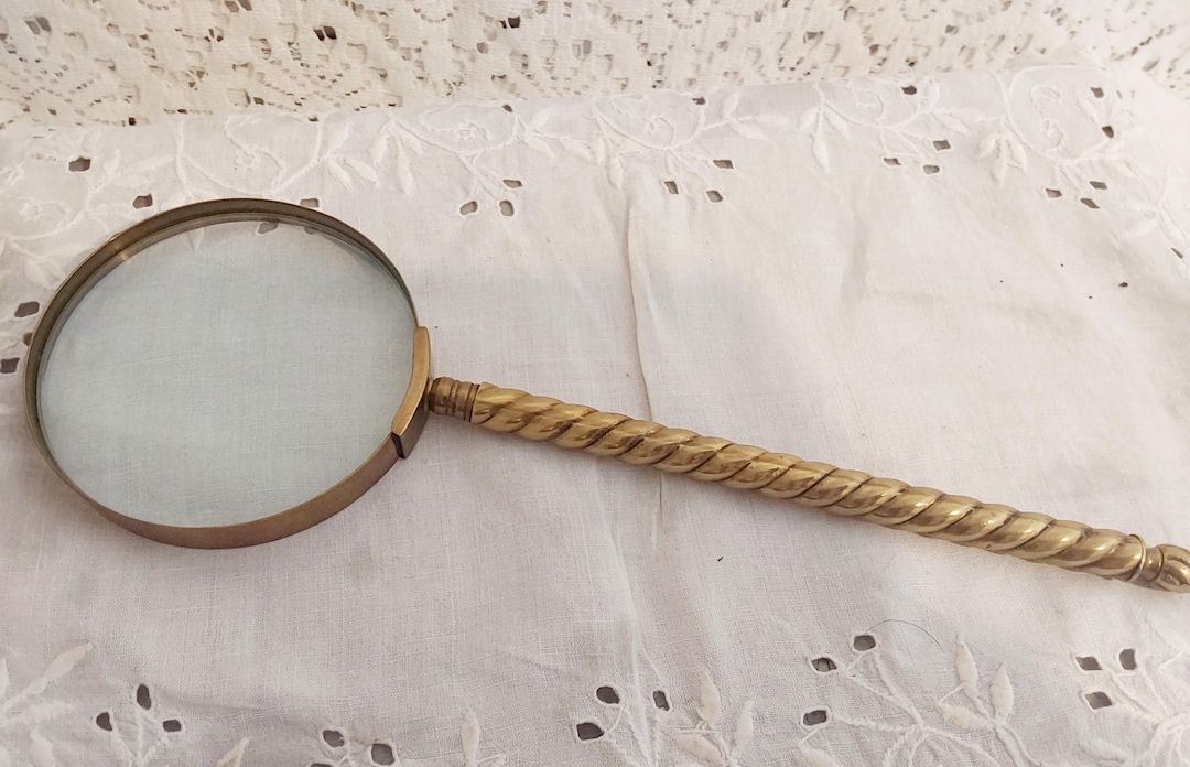 Vintage Brass Magnifying Glass - Etsy