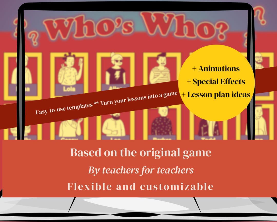 Guess Who Interactive Game | Digital Templates for ESL Teachers - Etsy