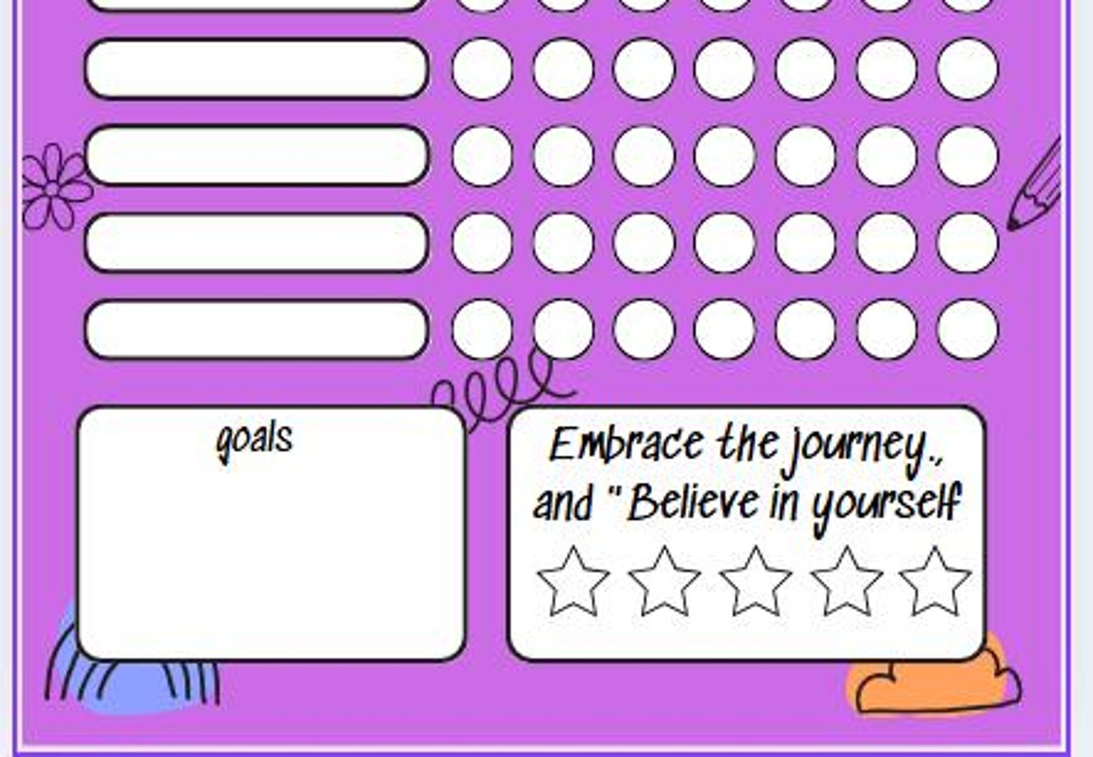 Fun Doodle Habit Tracker | Printable Digital Product PDF | Self-care ...