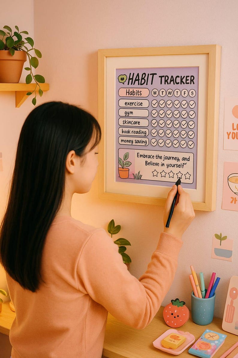 Fun Doodle Habit Tracker | Printable Digital Product PDF | Self-care ...