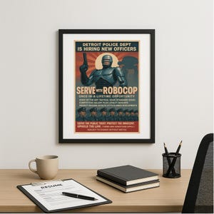 Robocop Subtle Poster – Retro Sci-fi Police Recruitment Print for Delta ...