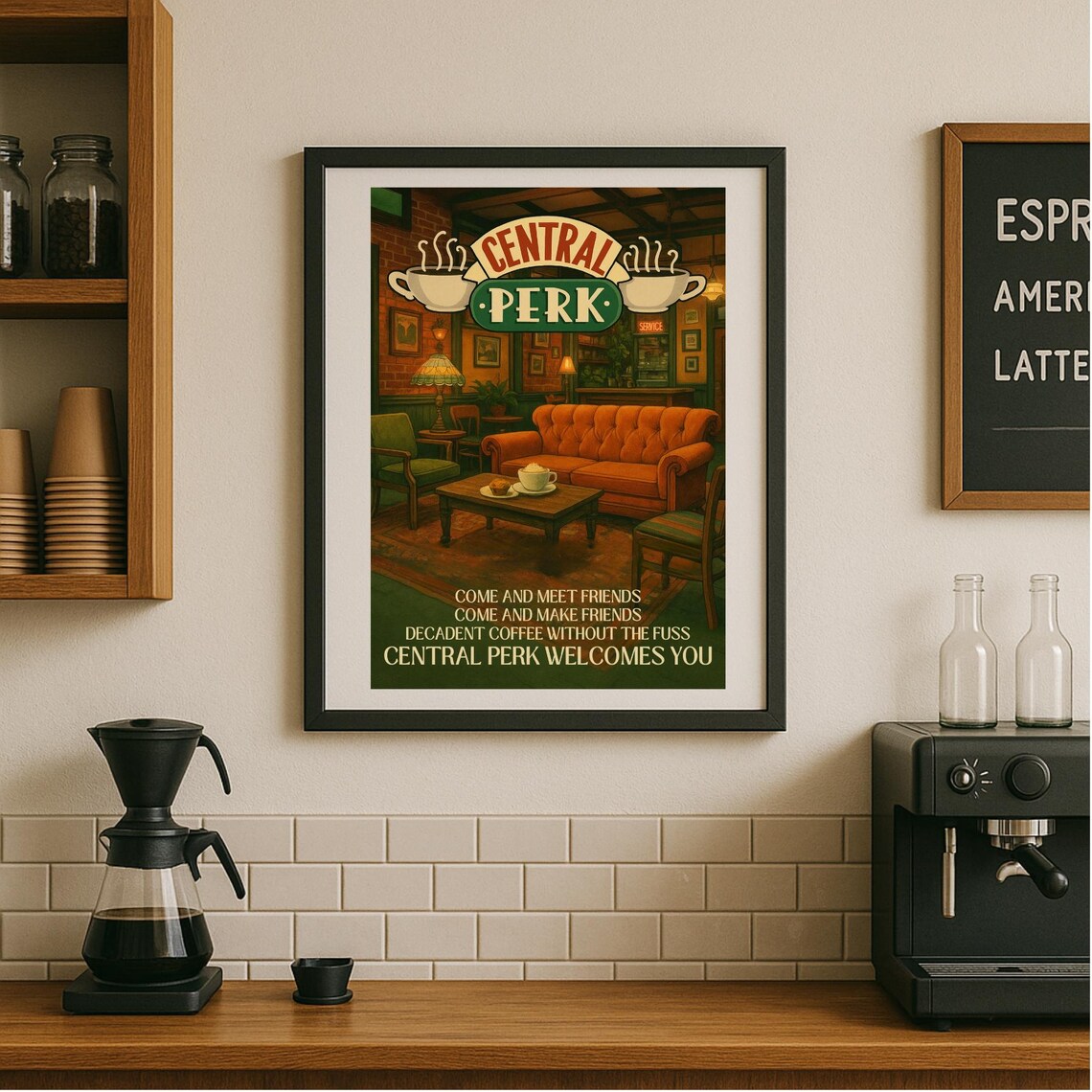 Central Perk Poster – Friends Inspired Retro Coffee Shop Print (digital ...