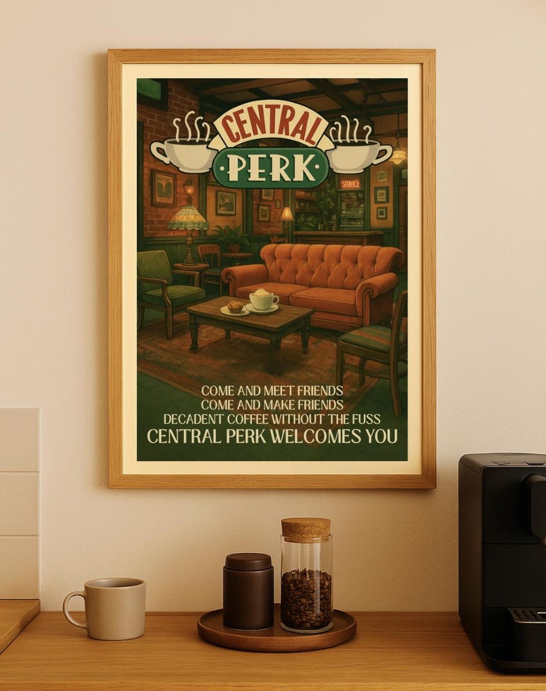 Central Perk Friends Poster | Vintage Wall Art for Coffee Lovers - Etsy