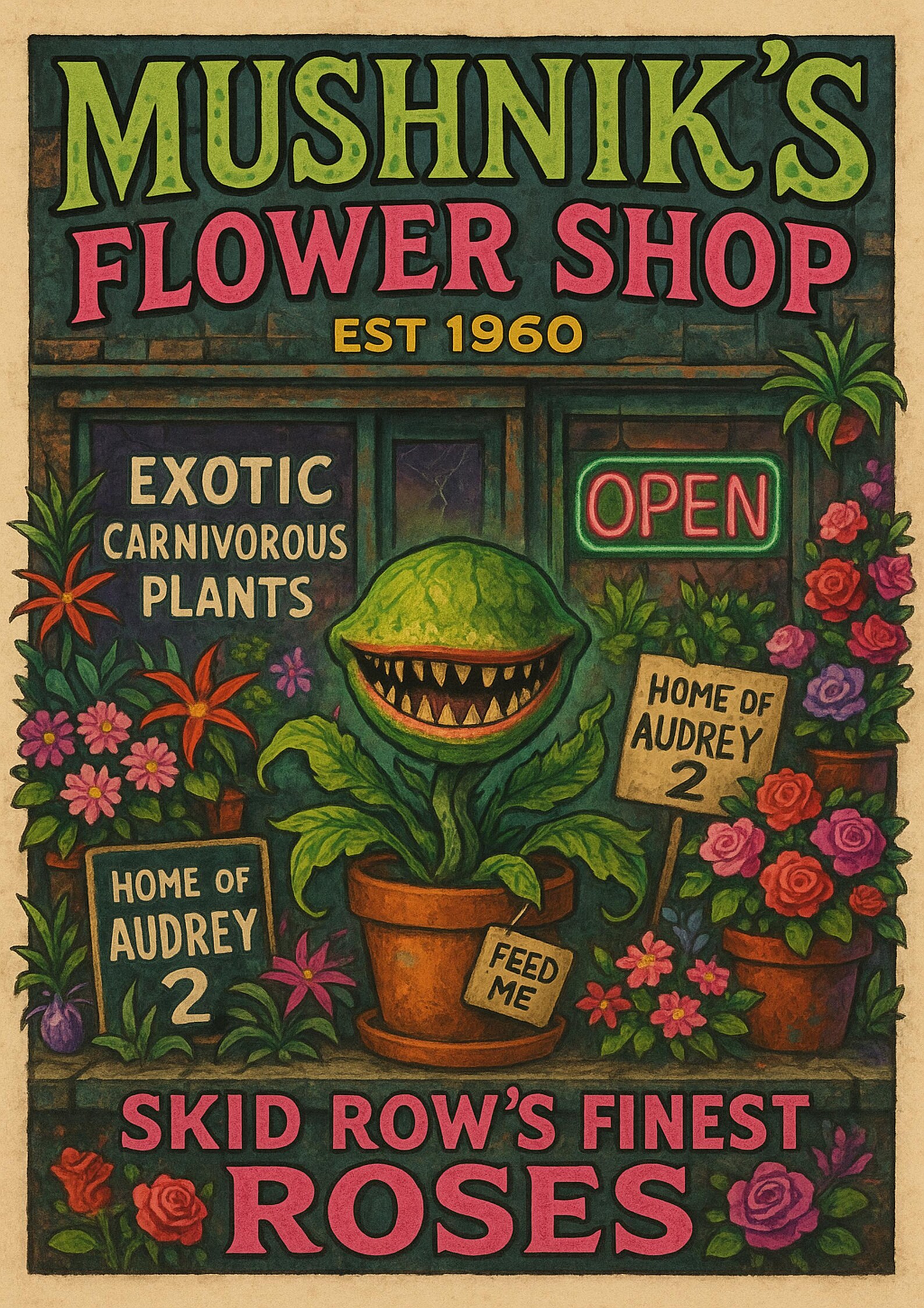 Mushnik’s Flower Shop – Little Shop of Horrors Vintage Poster - Etsy