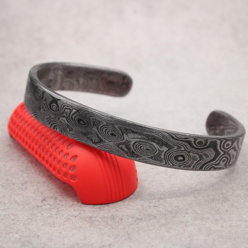 Hand Forged Damascus Steel Cuff Bracelet: Viking Modern Jewelry - Etsy