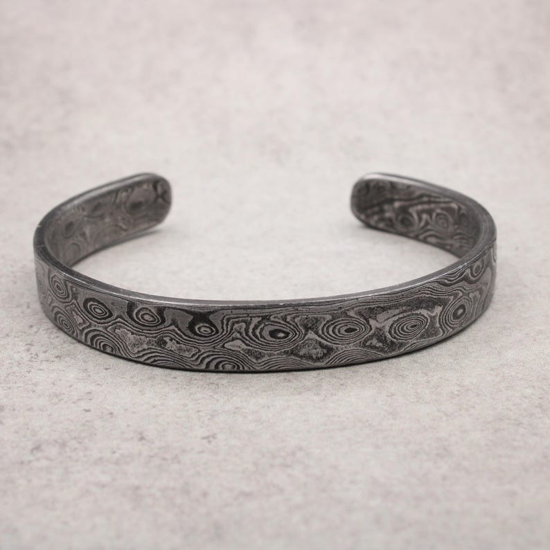 Hand Forged Damascus Steel Cuff Bracelet: Viking Modern Jewelry - Etsy