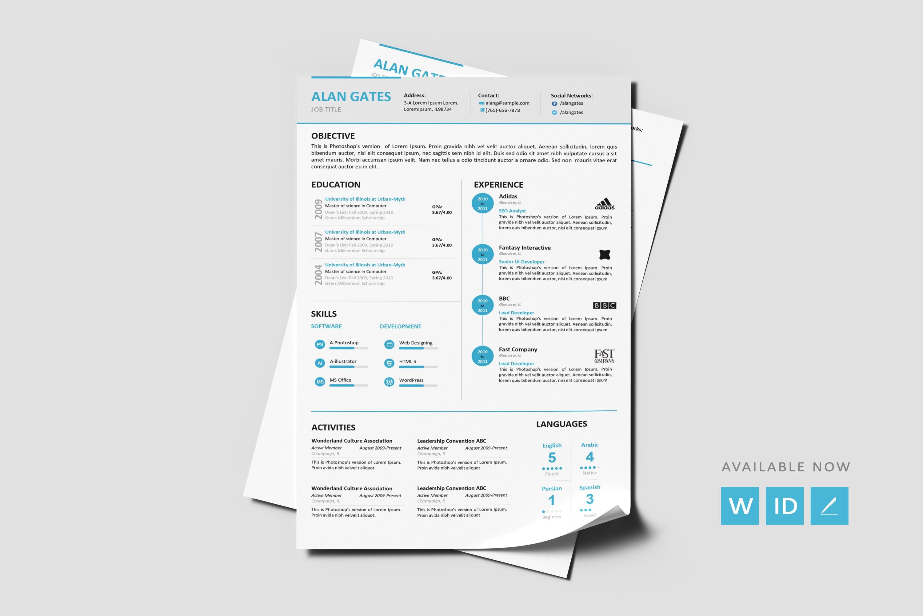 Professional Resume Template , ATS Friendly , Clean Modern Resume ...