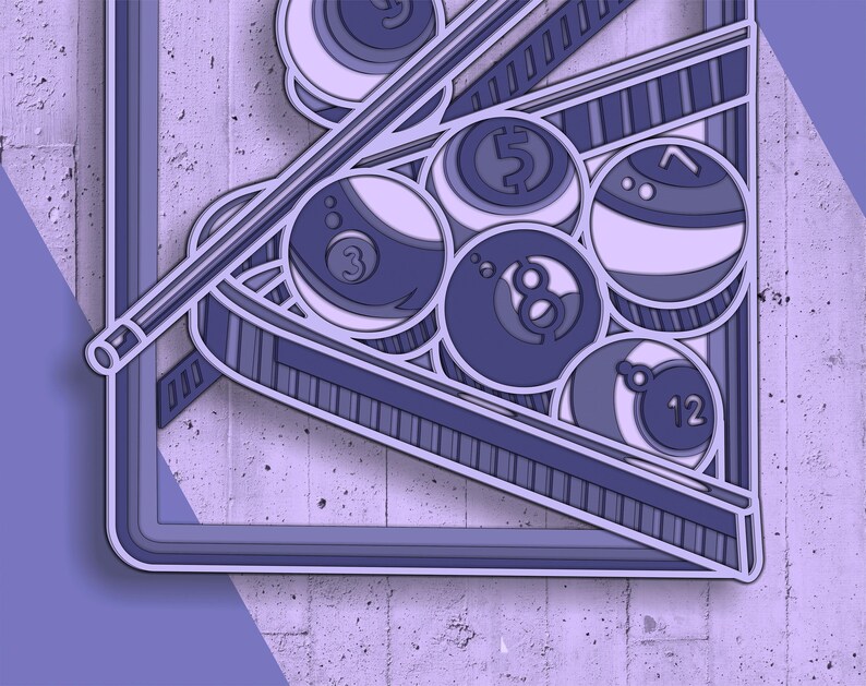 Billiards 3D Layered SVG for Cutting Machines, Laser Ready Files, Pool ...