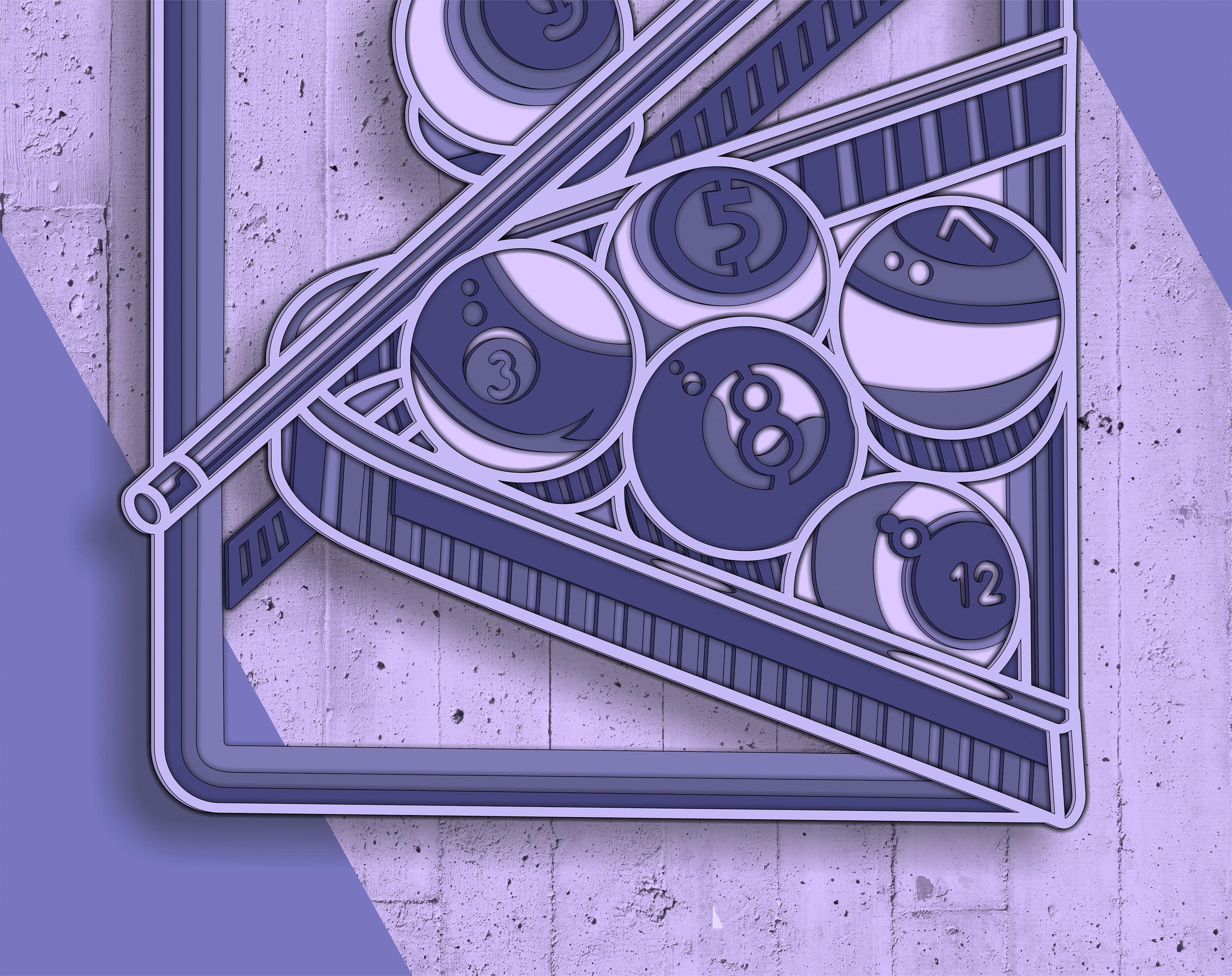 Billiards 3D Layered SVG for Cutting Machines, Laser Ready Files, Pool ...