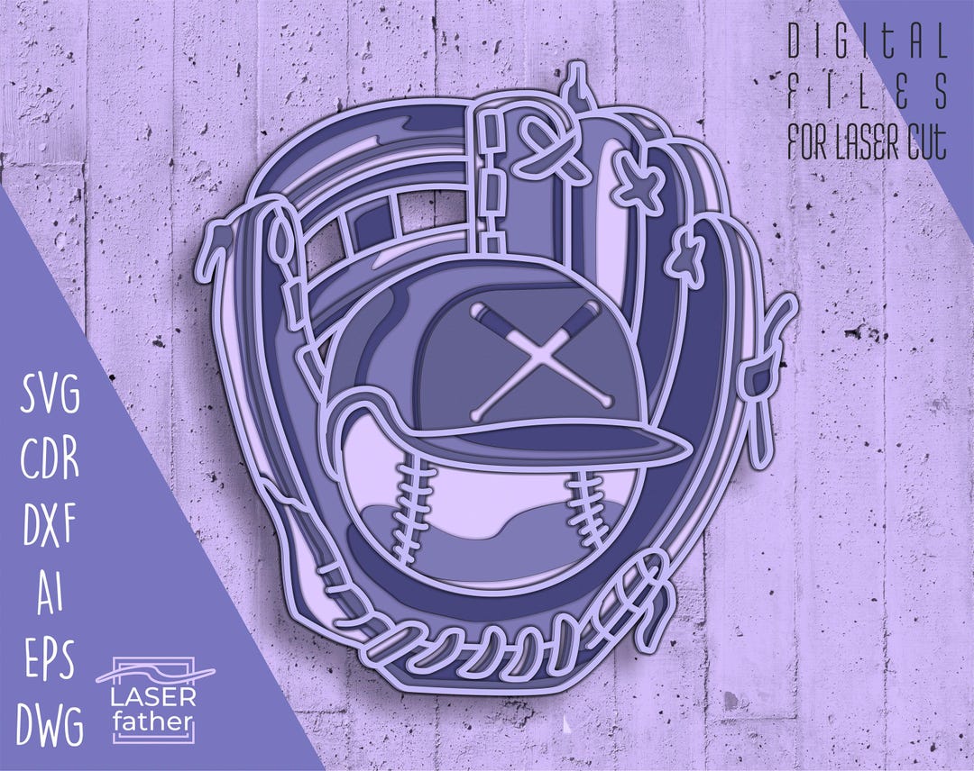 Baseball 3D Multilayered SVG for Cutting Machines, Laser Ready Files ...