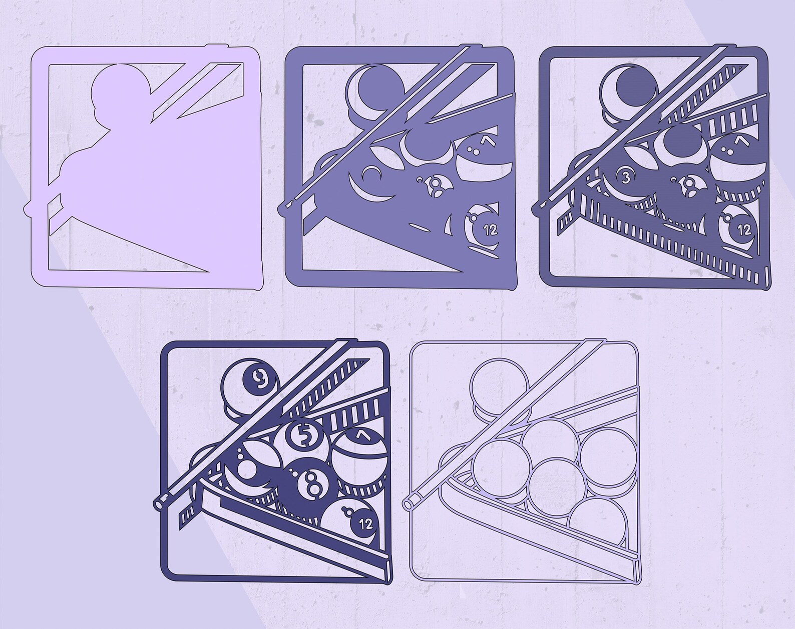 Billiards 3D Layered SVG for Cutting Machines, Laser Ready Files, Pool ...