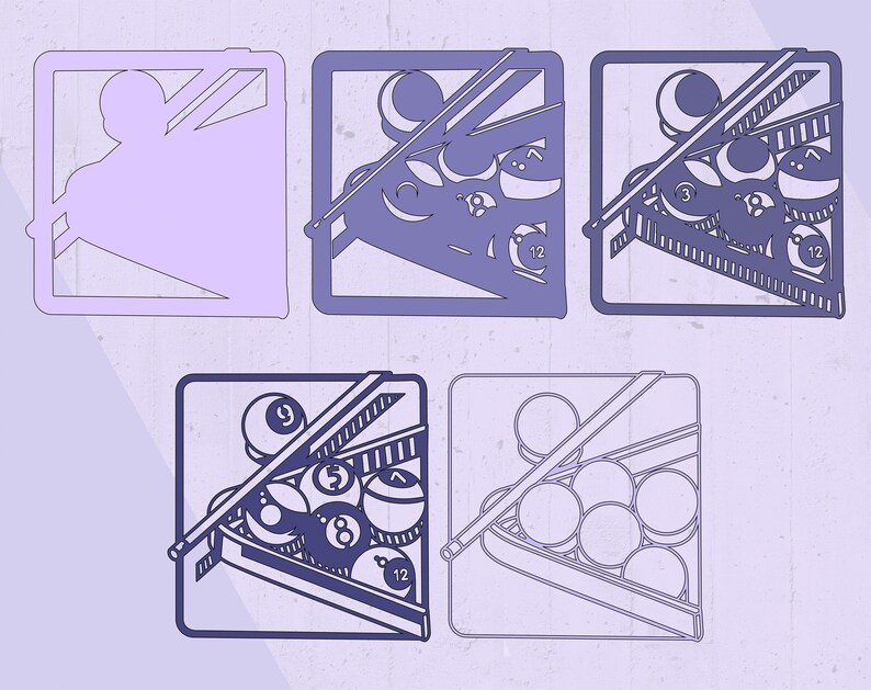 Billiards 3D Layered SVG for Cutting Machines, Laser Ready Files, Pool ...