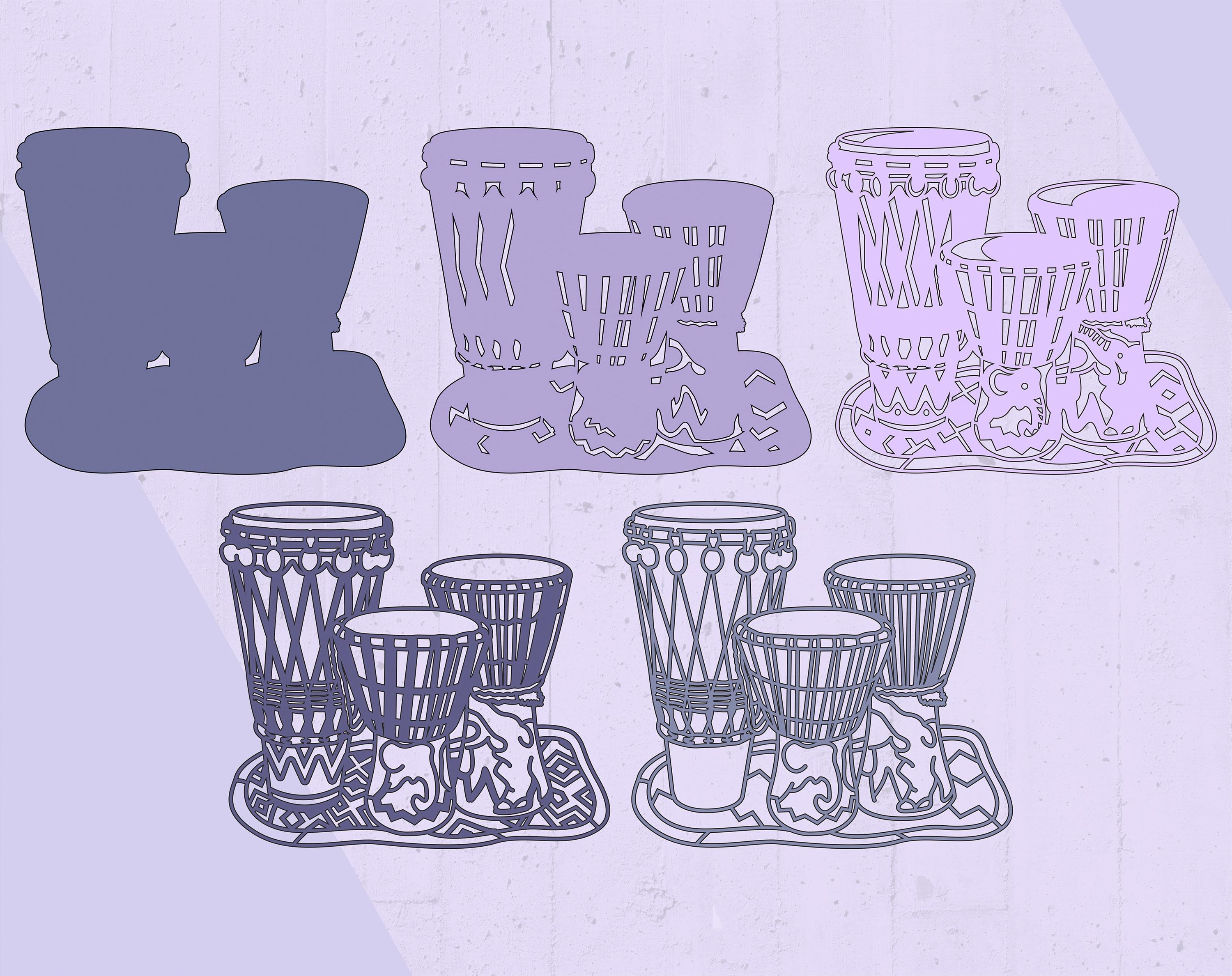 African Drum 3D Multilayered SVG for Cutting Machines, Laser Ready ...