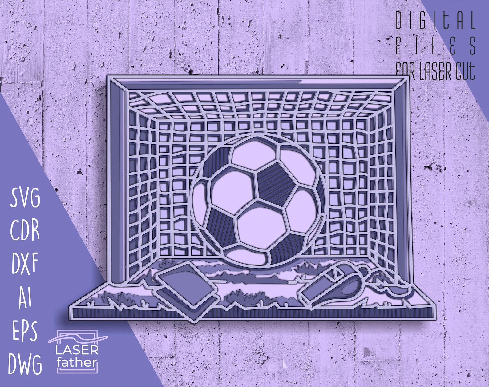 Soccer 3D Multilayered SVG for Cutting Machines, Laser Ready Files ...