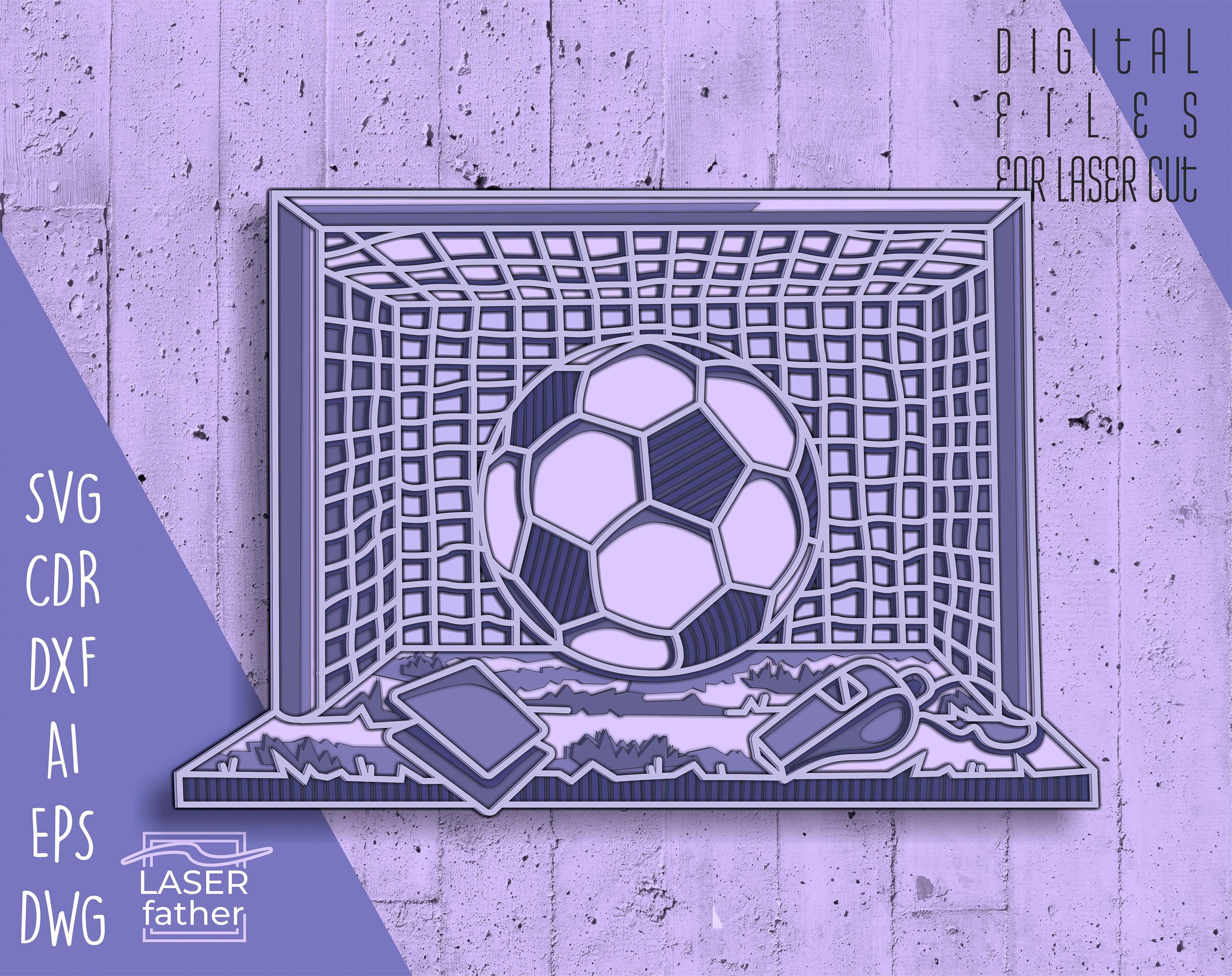 Soccer 3D Multilayered SVG for Cutting Machines, Laser Ready Files ...