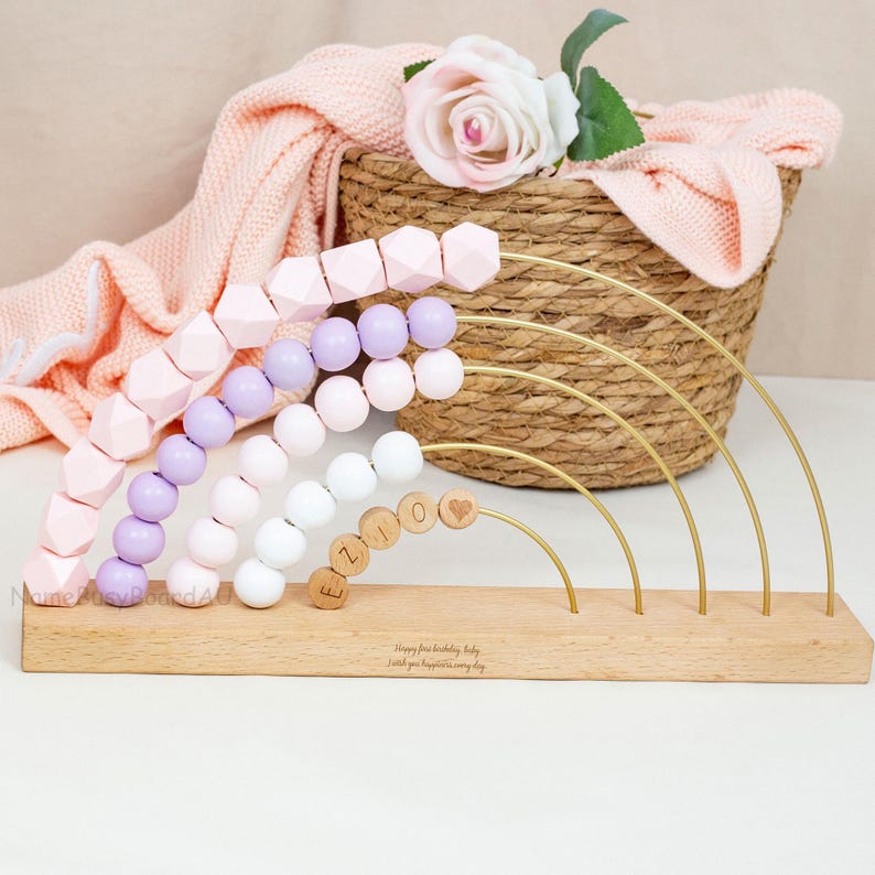 Custom Name Abacus, Wooden Rainbow Abacus, Personalized Rainbow Abacus ...