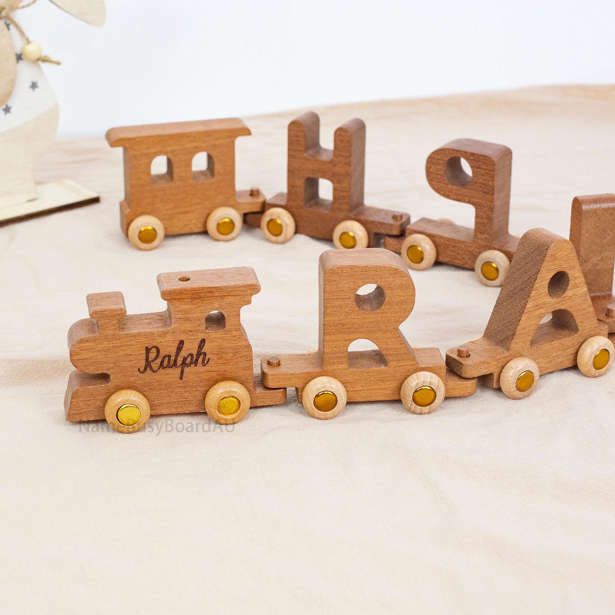 Personalized Wooden Train With Custom Train, Wooden Train Set, Wooden ...