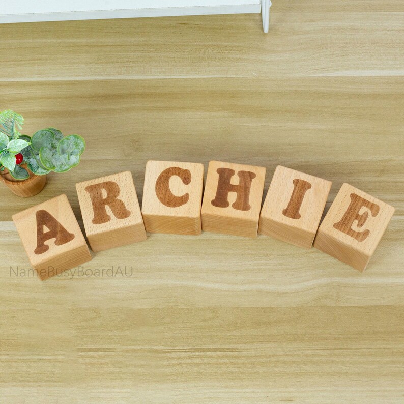 Custom Alphabet Blocks, Wooden Alphabet Blocks, Personalized Solid Wood ...