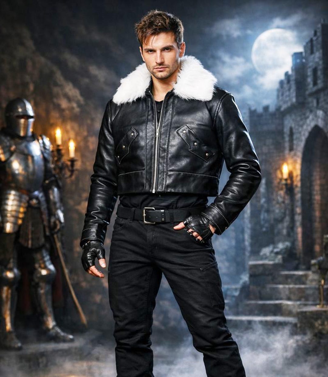 Squall Leonhart Cosplay Jacket - Final Fantasy VIII FF8 Cropped Leather ...