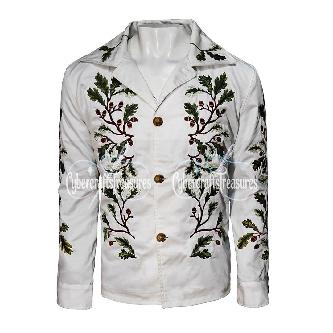 Saltburn-inspired Oliver Quick Embroidered White Suit | Green Leaf ...