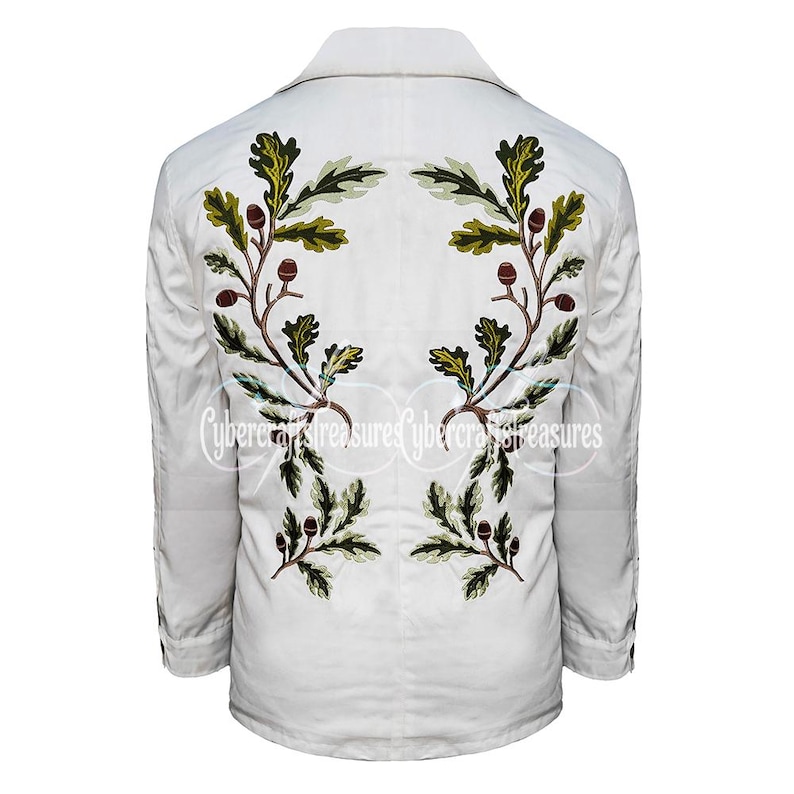 Saltburn-inspired Oliver Quick Embroidered White Suit | Green Leaf ...