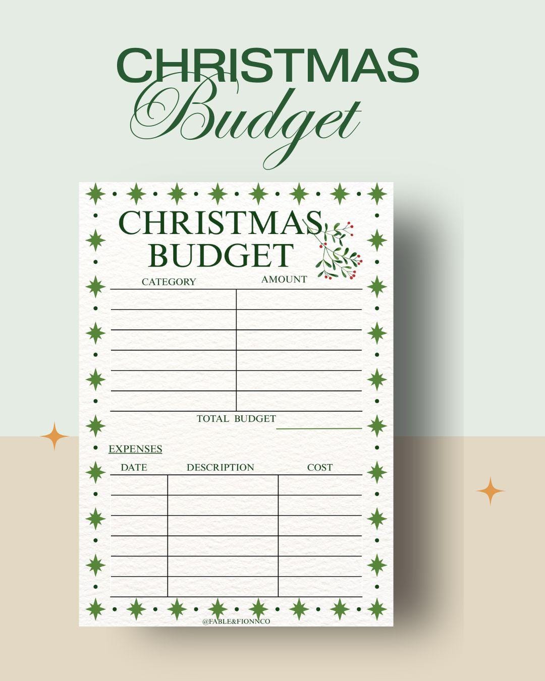 Christmas Budget Planner Printable | Holiday Expense Tracker & Sheet ...