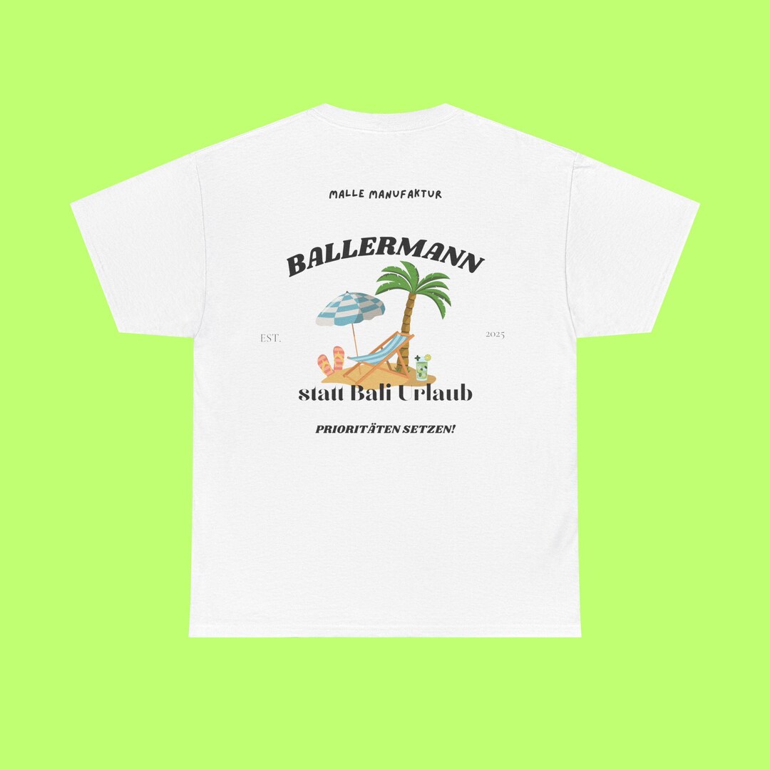 Malle Shirt 2025, Ballermann Instead of Bali Vacation, Funny Ballermann ...