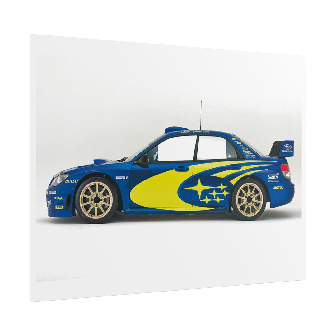 Subaru Impreza WRX STI Rally Car Poster Rolled Poster | Blue Yellow ...