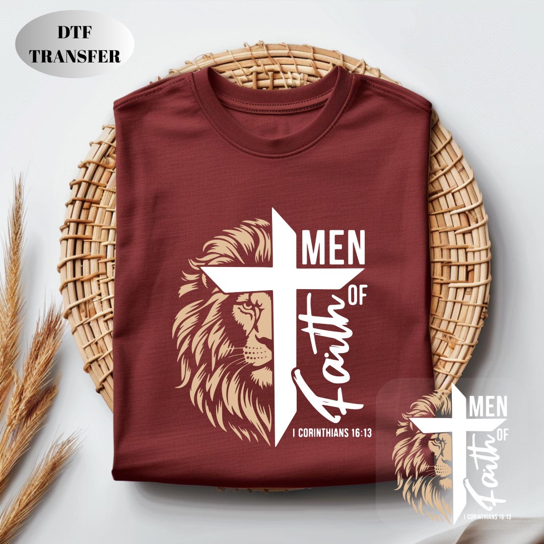 Men of Faith DTF Transfer, Easter Day Ready for Press, Christian Gift ...